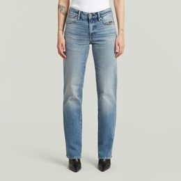 G-Star Raw 5-Pocket-Jeans G-STAR "G-Straight Wmn", Damen, Gr. 27, L&auml;nge 30, faded blau halite, Denim/Jeans, Obermaterial: 99% Baumwolle, 1% Elasthan, straight fit lang, Jeans 5-Pocket-Jeans, im Straight Fit