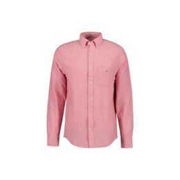 Langarmhemd Gant "Hemd REGULAR COTTON LINEN SHIRT 1er Pack", Herren, Gr. L, N-Gr, pink (rosa), Obermaterial: 55% Leinen LI. 45% Baumwolle CO., Hemden Langarmhemd