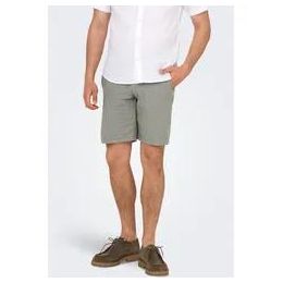 Only & Sons Chinoshorts ONLY & SONS "ONSMARK 0011 COTTON LINEN SHORTS NOOS", Damen, Gr. XXL, N-Gr, grau (castor gray), Web, Obermaterial: 73% Baumwolle, 25% Leinen, 2% Elasthan, unifarben, regular fit kniefrei, Hosen Chinoshorts