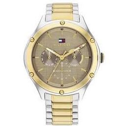 Multifunktionsuhr Tommy Hilfiger "CLASSIC", gold (silberfarben, goldfarben), Armbanduhren, Damen, Quarzuhr, Armbanduhr, Damenuhr, Herrenuhr, Datum, Edelstahlarmband