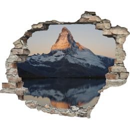 Wandtattoo queence "Matterhorn", beige (natur), B:60cm H:50cm T:0,1cm, Wandtattoos, Wandtattoo, Wandsticker, Wandbild, selbstklebend, 3D, Wanddurchbruch