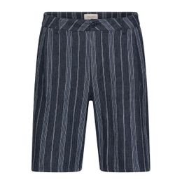 Leinenhose Blend "Leinenhose BHMaddox Linen Mix Striped", Damen, Gr. L, N-Gr, blau (salute), Obermaterial: 70% Baumwolle CO. 30% Leinen LI., Hosen Leinenhose