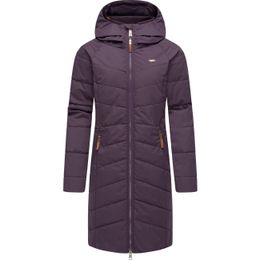 Steppmantel Ragwear "Steppmantel Dizzie Coat", Damen, Gr. S, lila (plum24), Obermaterial: 100% Polyester PES. Obermaterial: Futter: 100% Polyester PES. 100% Polyester PES., M&auml;ntel Steppmantel