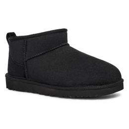 UGG Australia Schlupfboots UGG "M CLASSIC ULTRA MINI", Damen, Gr. 11 (44), schwarz, Lammfell, Veloursleder, Schuhe Schlupfboots, Winterboots, Snowboot, Stiefel mit Lammfellfutter