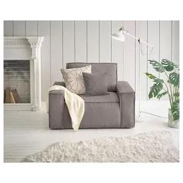 Sessel Home Affaire "SHERWOOD, Love-Seat in 3 Stoffarten verf&uuml;gbar", beige (taupe), B:120cm H:85cm T:86cm, 100% Polyester, Sessel, Sessel, passend zur Polster-Serie SHERWOOD