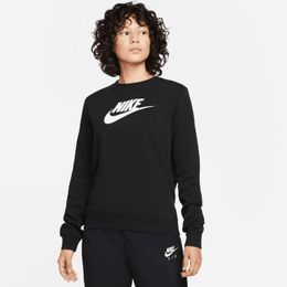 Sweatshirt Nike Sportswear "CLUB FLEECE WOMENS CREW", Damen, Gr. M, schwarz-wei&szlig; (schwarz, wei&szlig;), Obermaterial: 80% Baumwolle, 20% Polyester, Rundhals, B&uuml;ndchen, Sweatshirts Sweatshirt, Damen Pullover aus weichem Fleece Material