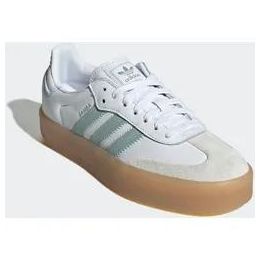 Sneaker Adidas ORIGINALS "SAMBAE", Damen, Gr. 37, gr&uuml;n (cloud wei&szlig;, wonder blau, sanftes wei&szlig;), Leder, Schuhe Sneaker, Topseller