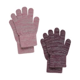 Strickhandschuhe CeLaVi "Strickhandschuhe CEMagic", Jungen, Gr. 3, rosa (rose braun), Obermaterial: 52% Wolle WO. 31% Polyester PES. 13% Nylon NY. 4% Elasthan EL., Handschuhe Strickhandschuhe