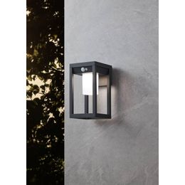 Eglo Wandleuchte "MARTANO Wandlampe, Alu und Kunststoff, Au&szlig;enlampe, IP44, Solar, Lampe", schwarz-wei&szlig; (schwarz wei&szlig;), 1, &Oslash; 0cm H: 27cm, 1 Stk., Leuchten, Wand-/Deckenleuchte, L18 x B15 x H27 cm, schwarz, 3,7W inkl., Wandleuchte