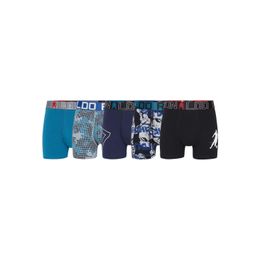 Boxershorts CR7 "Boxershort CR7 Boys Trunk 5-pack 5er Pack", Jungen, Gr. 140-146, bunt (schwarz, blau, t&uuml;rkis), Obermaterial: 95% Baumwolle CO. 5% Elasthan EL., Unterhosen Boxershorts