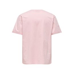 Only & Sons Rundhalsshirt ONLY & SONS "ONSFRED RLX SS TEE", Herren, Gr. L, veiled pink, Single Jersey, Obermaterial: 100% Baumwolle, unifarben, relaxed fit normal, Rundhals, Shirts Rundhalsshirt, Baumwolle, relaxed fit
