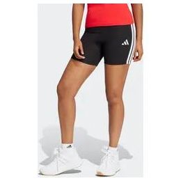 Trainingstights Adidas SPORTSWEAR "ESSENTIALS 3-STREIFEN HIGH WAISTED KURZE LEGGINGS", Damen, Gr. XXL, N-Gr, schwarz-wei&szlig; (schwarz, wei&szlig;, normal, gr.), Obermaterial: 90% Baumwolle, 10% Elasthan, Hosen, kurze Leggings, mittelhoher Bund, flacher, elastischer Bund
