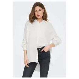 Longbluse Only "ONLTHYRA OVERSIZED SHIRT NOOS WVN", Damen, Gr. XS, wei&szlig; (cloud dancer), Web, Obermaterial: 100% Baumwolle, unifarben, oversize, Blusen Longbluse
