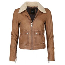 Lederjacke Maze "Lederjacke 42020103", Damen, Gr. M, braun (cognac), Obermaterial: 100% Lammleder LEL. Futter: 100% Baumwolle CO., Jacken Lederjacke