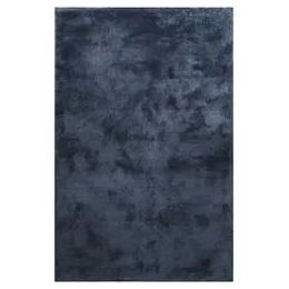 Teppich HOMIE LIVING "Pisa", blau (dunkel blau), B:120cm H:25mm L:170cm, Polyester, Teppiche, Teppich, Hochflor, Microfaser, uni, weich, Shaggy, Wohnzimmer, Schlafzimmer