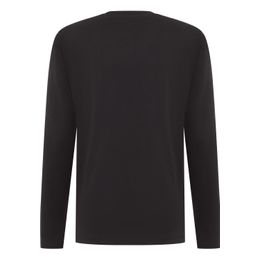 Langarmshirt Mustang "Herren Style Asheville", Herren, Gr. L, schwarz, Jersey, 100% Baumwolle, Rundhals, Shirts Langarmshirt