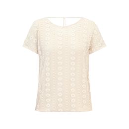 Spitzenbluse Cartoon "Spitzenshirt mit &uuml;berschnittenen &Auml;rmeln", Damen, Gr. 44, beige (eggnog), Obermaterial: 100% Baumwolle CO., Blusen Spitzenbluse
