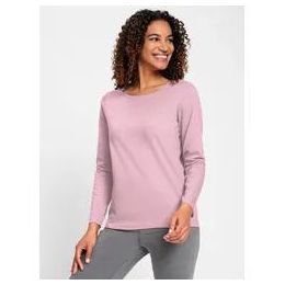 Rundhalsshirt "Rundhals-Shirt", Damen, Gr. 48, rosa (ros&eacute;), 95% Baumwolle, 5% Elasthan, unifarben, Rundhals, Shirts Rundhalsshirt