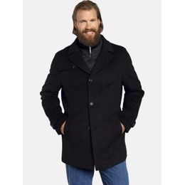 Langjacke Jan Vanderstorm "Jacke TJORVE", Herren, Gr. 62, schwarz, Obermaterial: 50% Wolle mw. 40% Polyester COOLMAX PES(Coolmax). 10% sonstige Fasern AF., Jacken Langjacke