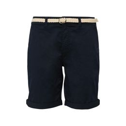 Bermudas s.Oliver, Damen, Gr. 42, N-Gr, navy, Web, Obermaterial: 98% Baumwolle, 2% Elasthan, unifarben, ca. Mitte Oberschenkel, Hosen Bermudas, inkl. geflochtenem G&uuml;rtel, Baumwollstretch