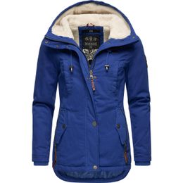 Winterjacke Marikoo "Winterjacke Bikoo", Damen, Gr. S, blau (blau jean), Obermaterial: 100% Baumwolle CO. Obermaterial: Futter: 100% Polyester PES. 100% Polyester PES., Jacken Winterjacke
