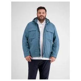 Outdoorjacke Lerros "Blouson mit abnehmbarer Kapuze", Herren, Gr. 5XL, blau (crispy blau), 75% Baumwolle, 25% Polyamid, Jacken Outdoorjacke