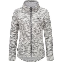 Kapuzensweatjacke Ragwear "Strickjacke Liram Melange", Damen, Gr. L, grau (ash), Obermaterial: 56% Baumwolle CO. 44% Polyester PES. Futter: 100% Polyester PES., Sweatjacken Kapuzensweatjacke