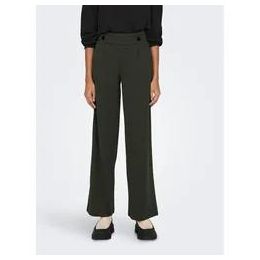 Jacqueline de Yong Jerseyhose JDY "JDYGEGGO NEW LONG PANT JRS NOOS", Damen, Gr. XS (34), L&auml;nge 32, gr&uuml;n (peat detail:schwarz buttons), Jersey, Obermaterial: 95% Polyester, 5% Elasthan, unifarben, relaxed fit lang, Hosen Jerseyhose, Materialmix