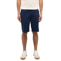 Shorts Mustang "Herren Style Portland Shorts", Damen, Gr. 30, 4136 blau, Web, 98% Baumwolle, 2% Elasthan, unifarben, slim fit, Hosen Shorts