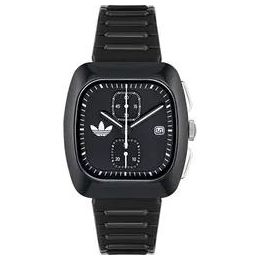 Chronograph Adidas ORIGINALS "RETRO WAVE TWO CHRONO", schwarz, Armbanduhren, Damen, Chronograph, Quarzuhr, Armbanduhr, Herrenuhr, Damenuhr, unisex, Kunststoffarmband