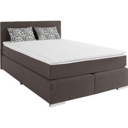 Boxspringbett COTTA "Simba", grau, L:209cm, Komplettbetten, Boxspringbett, wahlweise mit oder ohne Matratze und Topper bestellbar