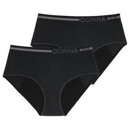 Periodenslip Dorina "Period Panties", Damen, Gr. XXL, schwarz (schwarz, schwarz), Single Jersey, Obermaterial: 68% Baumwolle, 28% Polyester, 4% Elasthan, k&ouml;rpernah, Unterhosen, bei mittlerer bis starker Menstruation