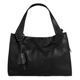 Shopper CLUTY, Damen, Gr. B/H/T: 40cm x 28cm x 11cm onesize, schwarz, Leder, leicht gl&auml;nzend, unifarben, Taschen Shopper, echt Leder, Made in Italy