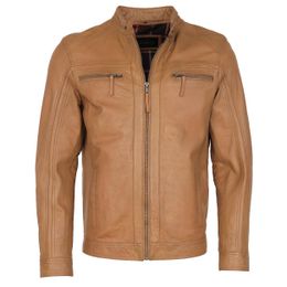 Bikerjacke JCC "Lederjacke EL101", Herren, Gr. 50, braun (camel), Obermaterial: 100% Schafsleder sheepskin. Futter: 100% Polyester PES., Jacken Bikerjacke