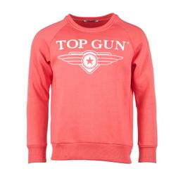 Sweatshirt Top Gun "Sweatshirt TG20192014", Herren, Gr. XXL, rot (coral), Obermaterial: 65% Baumwolle CO. 35% Polyester COOLMAX PES(Coolmax)., Sweatshirts Sweatshirt