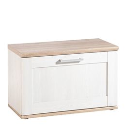 Xora Garderobenbank, Wei&szlig;, L&auml;rche, Eiche San Remo, Kunststoff, 1-Sitzer, 76x50x38 cm, Garderobe, Garderobenb&auml;nke, Garderobenb&auml;nke
