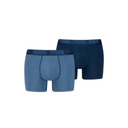 Boxershorts Puma "Boxershort 2er Pack", Herren, Gr. L, blau (blau denim), Obermaterial: 95% Baumwolle CO. 5% Elasthan EL., Unterhosen Boxershorts