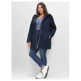 Outdoorjacke sheego, Damen, Gr. 40, blau (nachtblau), 65% Polyester, 35% Baumwolle, unifarben, Jacken Outdoorjacke