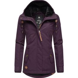 Winterjacke Ragwear "Winterjacke Monade", Damen, Gr. 6XL, lila (plum24), Obermaterial: 65% Polyester PES. 35% Baumwolle CO. Obermaterial: Futter: 100% Polyester PES. 100% Polyester PES., Jacken Winterjacke