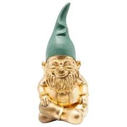 Dekofigur KARE DESIGN "Deko Figur Zwerg Meditation", gold (goldfarben), B:9cm H:18,5cm T:8,8cm, Polyresin, Dekofiguren