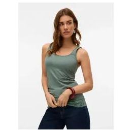 V&eacute;ro Moda Tanktop VERO MODA "VMMAXI MY LACE LONG TANK JRS NOOS", Damen, Gr. S, gr&uuml;n (laurel wreath), Jersey, Obermaterial: 95% Baumwolle, 5% Elasthan, unifarben, regular fit taillenbedeckt, tiefer Rundhals, Tops Tanktop