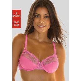 B&uuml;gel-BH Nuance, Damen, Gr. 80, Cup C, pink (pink, wei&szlig;), Spitze, Obermaterial: 68% Polyamid, 25% Polyester, 7% Elasthan, BHs B&uuml;gel-BH, mit sch&ouml;ner Stickereispitze, Dessous