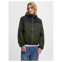 Jack & Jones Blouson JACK & JONES "JJELEGACY LIGHT JACKET HOOD NOOS", Herren, Gr. S, schwarz (rosin detail:schwarz blocking), Web, Obermaterial: 100% Polyester, regular fit taillenbedeckt, ohne Ausschnitt, elastischer Bund, Jacken Blouson, mit Logo Schriftzug