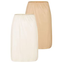 Unterrock Nina von C. "2er Pack Halbrock L&auml;nge 60 cm Elegance", Damen, Gr. 40, bunt (caramel champagner), Obermaterial: 81% Viskose CV. 19% Polyester PES., R&ouml;cke Unterrock