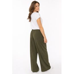 Bundfaltenhose Zwillingsherz "Bundfalten", Damen, Gr. S/M, N-Gr, khaki, Web, Obermaterial: 95% Polyester, 5% Elasthan, Hosen Bundfaltenhose