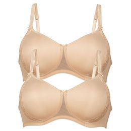 Schalen-BH Anita "2er Pack Schalen BH Lace Rose", Damen, Gr. 95, Cup D, beige (desert desert), Obermaterial: 50% Polyamid PA. 30% Polyester PES. 20% Elasthan EL., BHs Schalen-BH