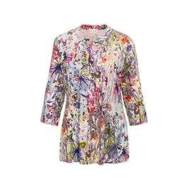 Print-Shirt GOLDNER "Kurzgr&ouml;&szlig;e Figurschmeichelndes Drucktunika-Shirt", Damen, Gr. 24, bunt (bunt, gemustert), Obermaterial: 94% Viskose CV. 6% Elasthan EL., normal, Sonstiges, Shirts Print-Shirt, Ohne