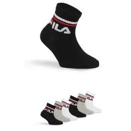 Kurzsocken Fila "JUNIOR UNISEX QUARTER PLAIN SOCKS", M&auml;dchen, Gr. 23-26, classic, Baumwollmischung, unifarben, normal, Socken, mit eingestricktem Logo im B&uuml;ndchen, Kindersocken