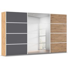 Kleiderschrank Rauch "Schwebet&uuml;renschrank OTTO&acute;s Choice Garderobe Schrank TOP ANGEBOT Avola", beige (eiche artisan, graumetallic, leisten wei&szlig;), B:360cm H:210cm T:62cm, Holzwerkstoff, Schr&auml;nke, Kleiderschrank, mit eleganten Zierleisten in Chrom, Schwarz oder Wei&szlig; MADE IN GERMANY