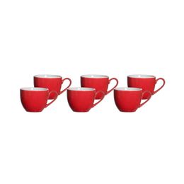 Ritzenhoff & Breker Espressotasse RITZENHOFF & BREKER "Espressotassen Doppio 80 ml 6er Set", rot, Porzellan, Trinkgef&auml;&szlig;e, Espressotasse